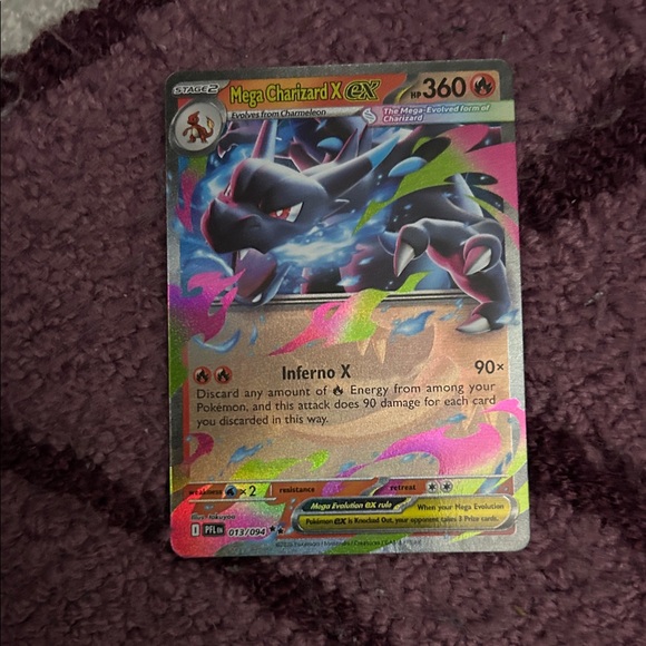 Pokemon | Toys | Pokemon Mega Charizard X Ex Trading Card Red Blue Pink ...